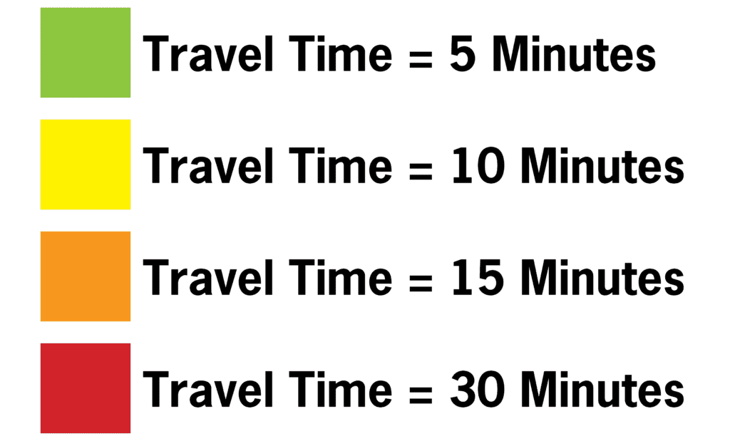 Walk & Roll Travel Time Map | Every Metre Counts